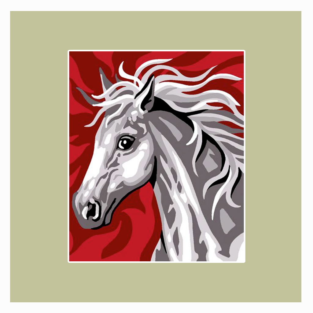 Il cavallo bianco dalla folta criniera - Ricamare a Mezzo Punto – La ...